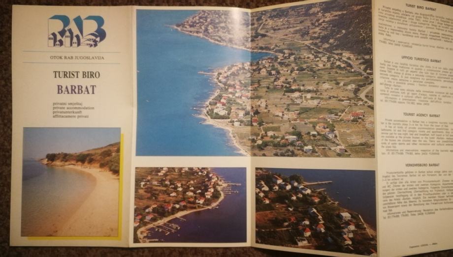Karta otoka Raba + prospekt Barbat
