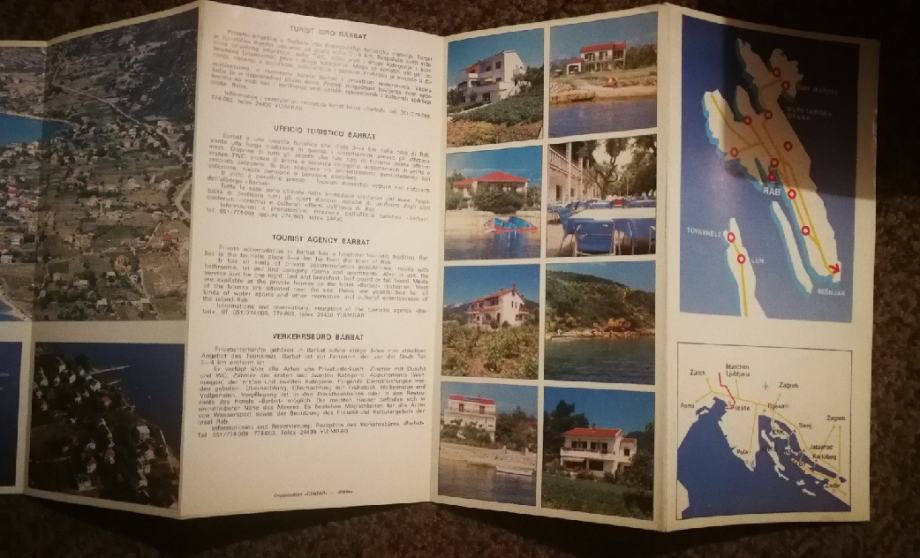 Karta otoka Raba + prospekt Barbat