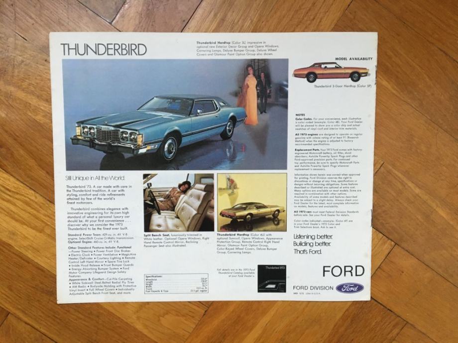 ORIGINALNI PROSPEKT FORD USA - PROGRAM 1973