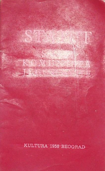 STATUT SAVEZ KOMUNISTA JUGOSLAVIJE 1958