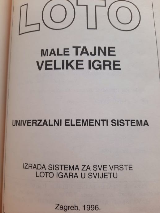 Z. Sontag LOTO: MALE TAJNE VELIKE IGRE + LOTO SISTEMI 7-39