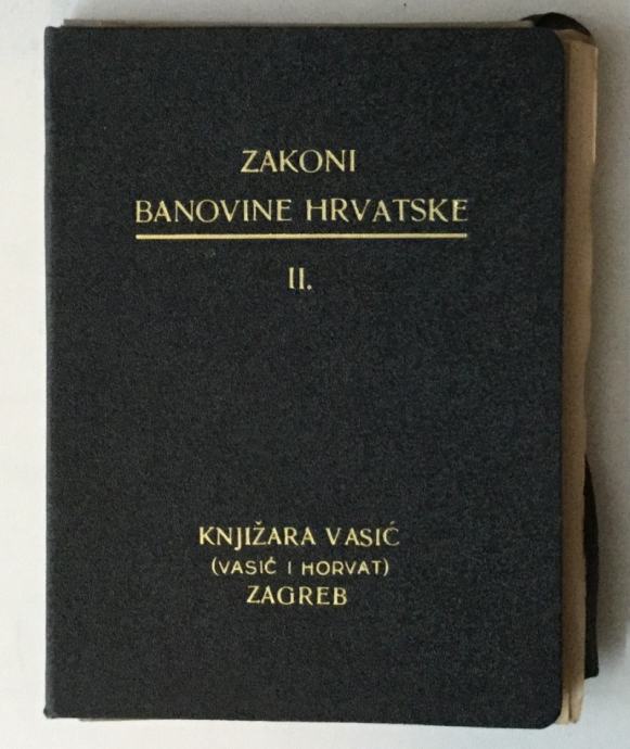 Zakoni Banovine Hrvatske II