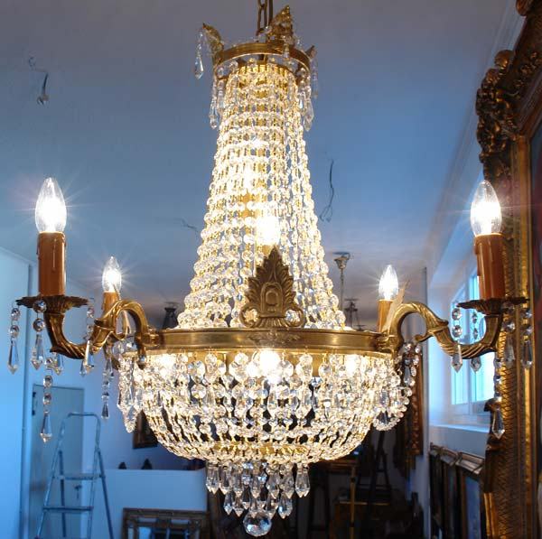 LUSTER ANTIKNI -GLAMUROZNI KRISTALNI LUSTER 135 CM SA LANCEM - NOVO