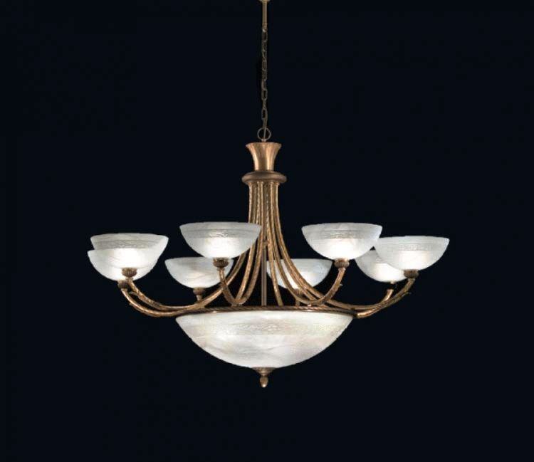 Rustikalni lusteri s elementima kovanog željeza i stakla - PRILIKA!