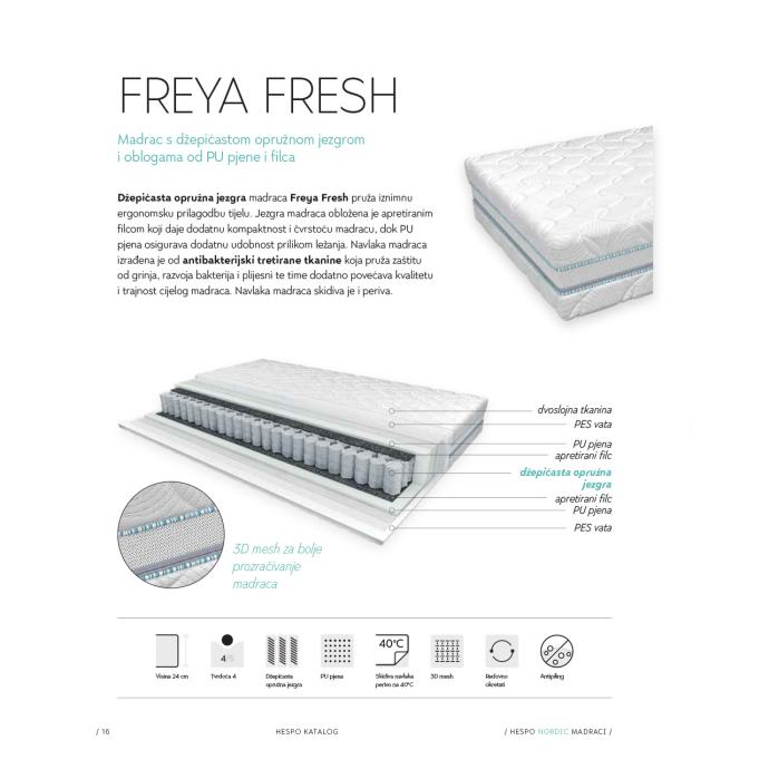 HESPO FREYA FRESCH MADRAC 160x200, NOVI - NEKORIŠTEN, BJELOVAR