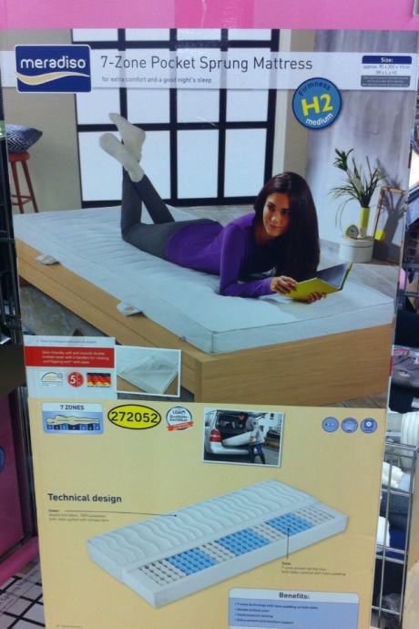 Madrac 90x200 Memory pjena + 360 žepica 7zona Skidiva presvlaka