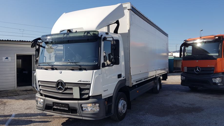 Mercedes-Benz ATEGO 1224L s kesonom/pomična zavesa 7.35m/rampa, 2015 god.