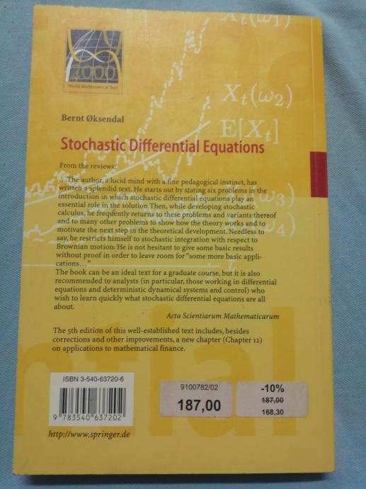 Bernt Oksendal – Stochastic Differential Equations (A6) Bernt Oksendal – Stochastic Differential Equations (A6)