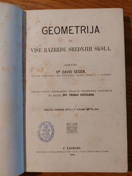 GEOMETRIJA za više razrede srednjih ŠKOLA - Dr. David SEGEN