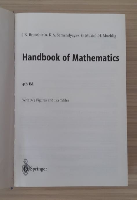 Handbook of mathematics, Bronshtein