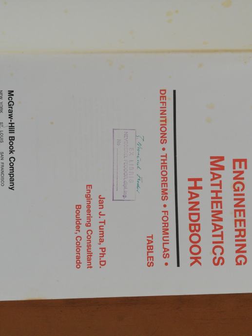 Tuma: Engineering mathematics handbook 15e