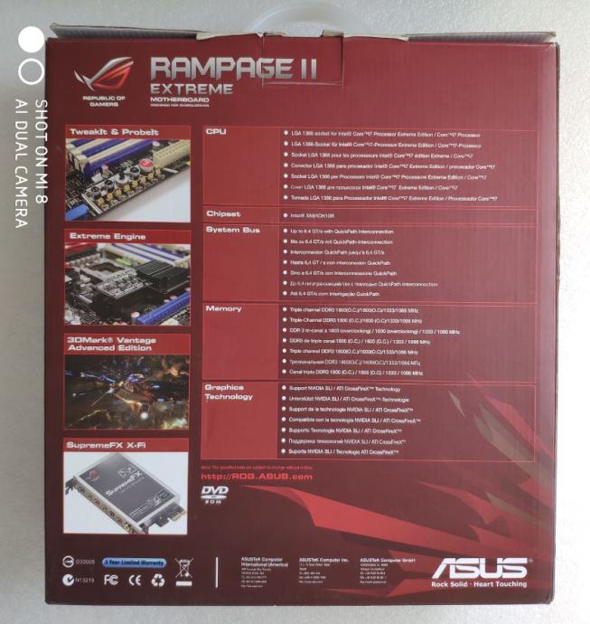 ASUS RAMPAGE II EXTREME Socket 1366 + Intel Core i7-950 (8x 3.06GHz)