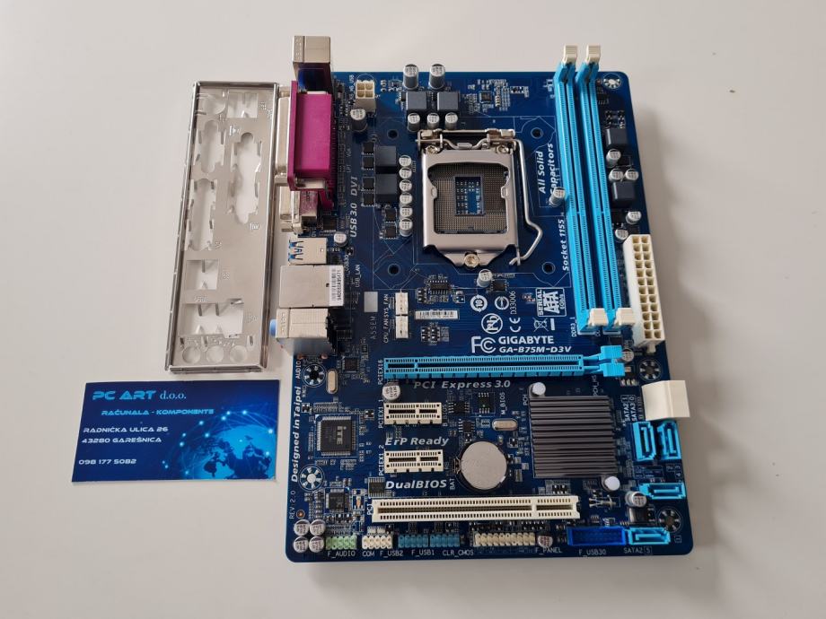 Gigabyte GA-B75M-D3V, Intel B75, Socket 1155 - Račun / R1 / Jamstvo