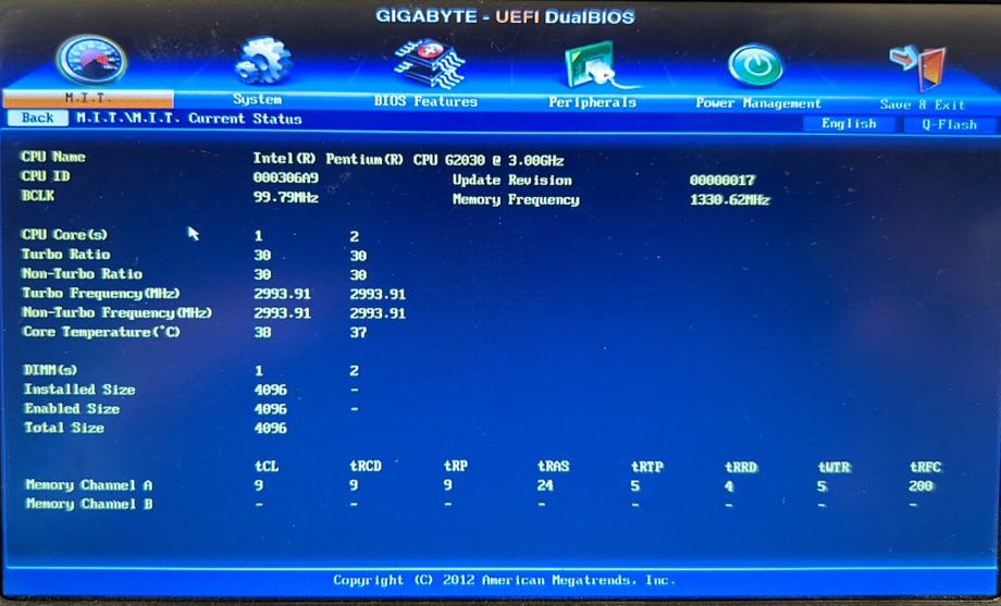 Kit mbo+cpu+ram - Pentium G2030 / 4GB