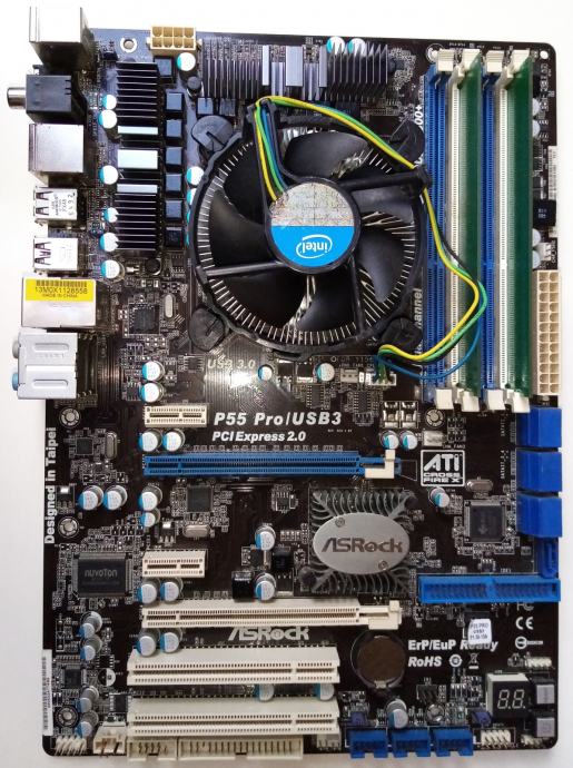 KOMPLET MB ASRock P55 Pro/USB3 + CPU i3-550 + RAM Transcend 2x 2GB