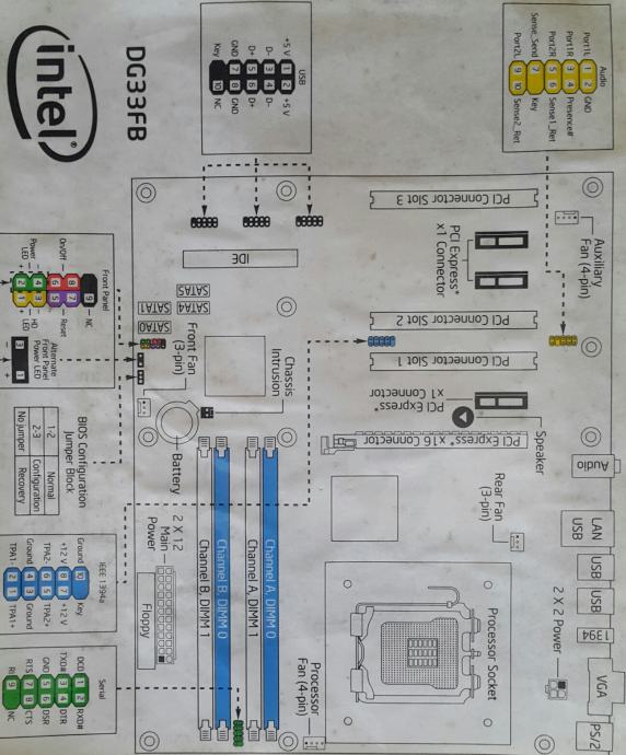 Maticna ploca LGA775 intel DG33FB + procesor + hladnjak