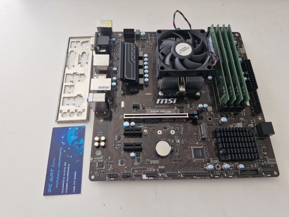MSI B350M PRO-VDH + Ryzen 3 1200 + 4/8/16/32/64GB RAM - Račun / R1