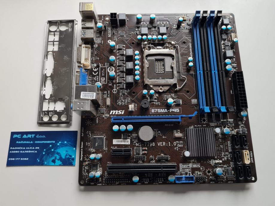 MSI B75MA-P45, Intel B75, Socket 1155 - Račun / R1 / Jamstvo