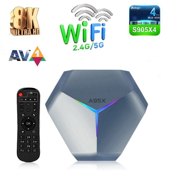 Android box A95X F4, novi chip Amlogic S905X4, jači model 4/64Gb