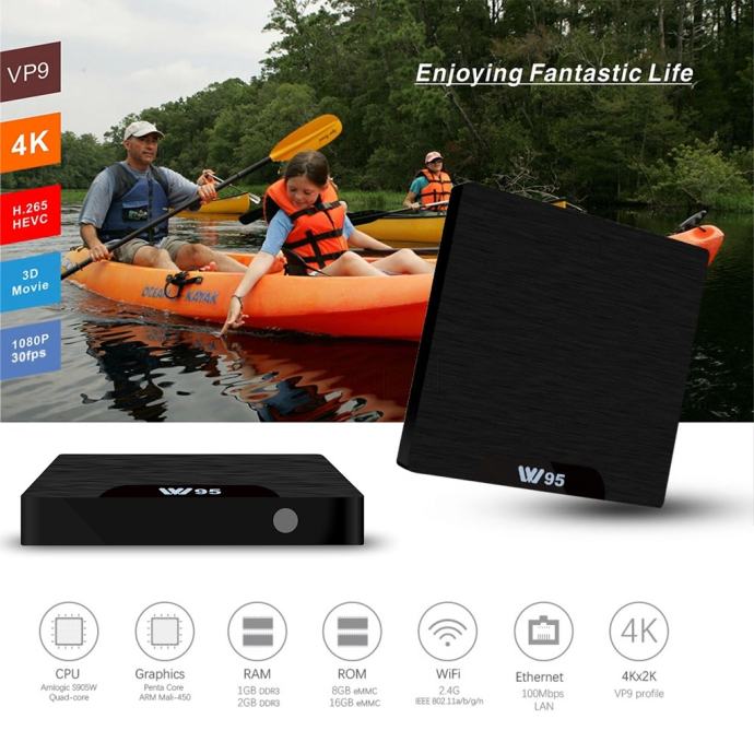 Android TvBox W95,4K,2/16GB,64bit,WiFi,TVprog,Filmovi,Sve instalirano