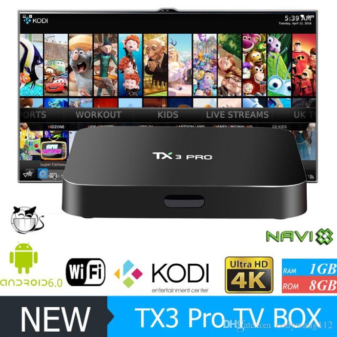 TX3 PRO Smart TV Box,Android 6.0 64bit,WiFi,4K,IPTV prog,hrv.jez,NOVO!