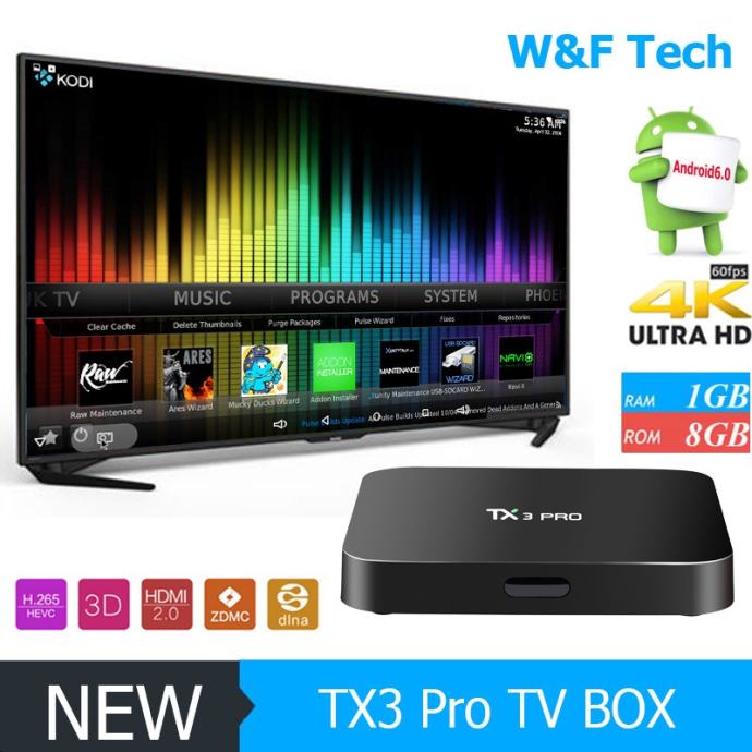 TX3 PRO Smart TV Box,Android 6.0 64bit,WiFi,4K,IPTV prog,hrv.jez,NOVO!