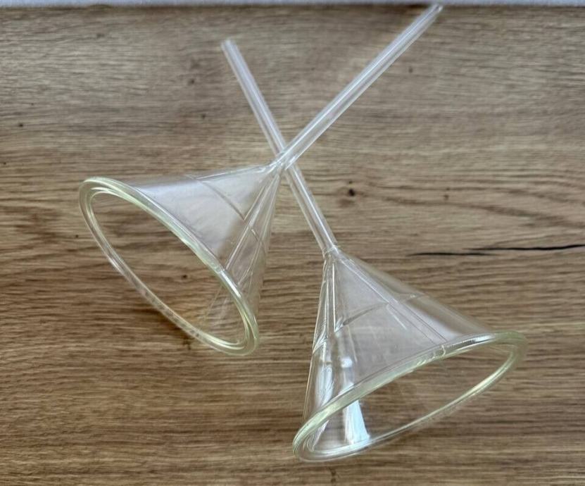 2 x lijevak Schott Duran lijevak za analizu laboratorijskog stakla Ø 1