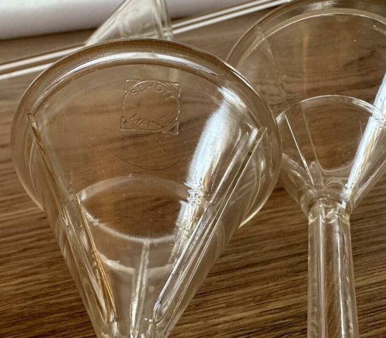 4 x lijevak Schott Duran lijevak za analizu laboratorijskog stakla Ø 6