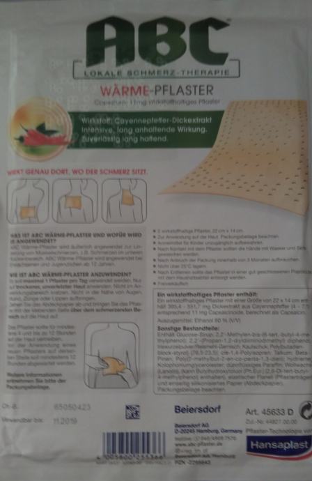 Hansaplast ABC reumatski flaster warme-pflaster 4 kom u 2 paketa