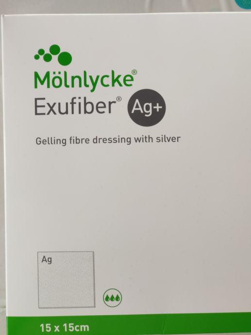OBLOGA ZA RANE- sa srebrom,15x15cm, Exufiber Ag+ Biatain ⓇNon-Adhesive