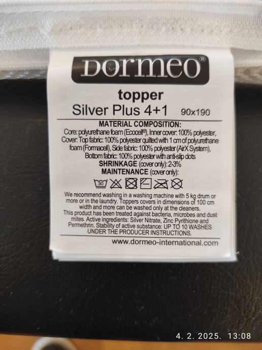 Dormeo Silver Plus 4u1 nadmadrac 90x190, odlično stanje
