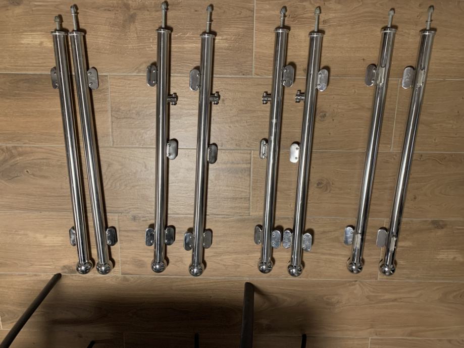 Inox ( inoks ) okrugli stupovi , ograda sa držačima 310 eur -a