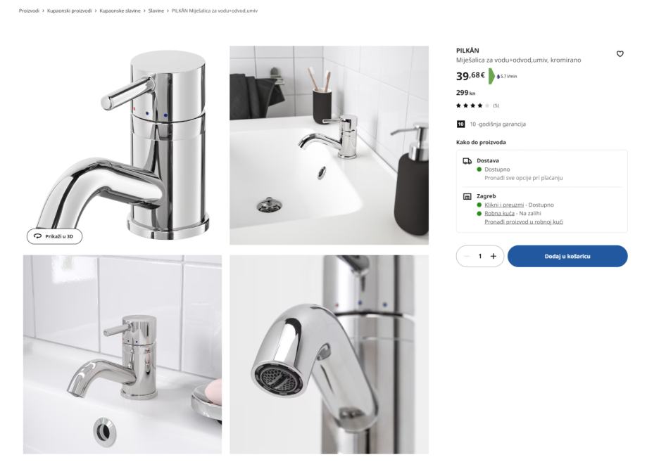 pilkan mijesalica za vodu i raennilen sifon iz ikee