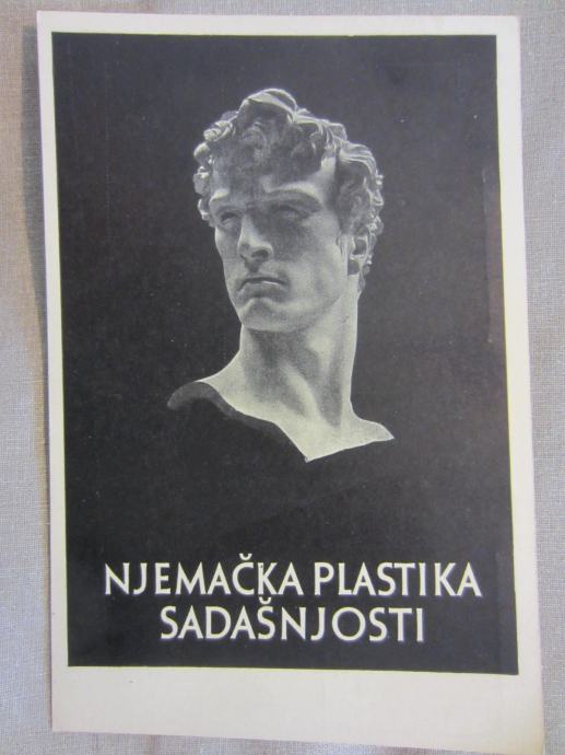 1942 NDH Razglednica Njemacka plastika sadasnjosti Izlozba treci rajh
