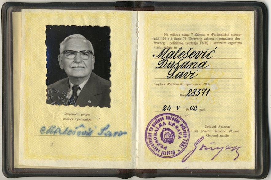 Partizanska Spomenica 1941 - Knjižica nosioca partizanske spomenice