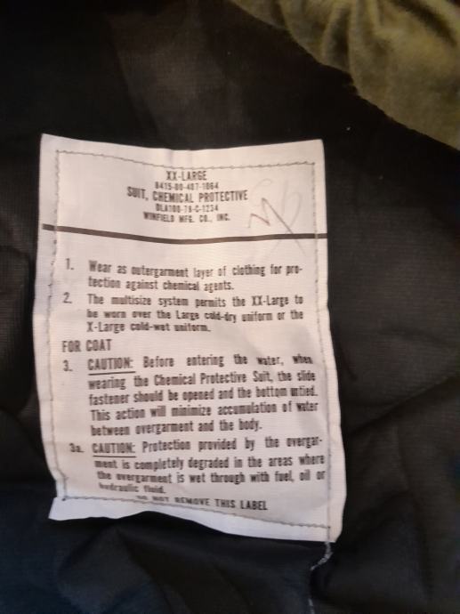 US ARMY NBC KOMPLET XXL