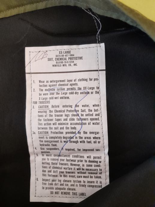 US ARMY NBC KOMPLET XXL