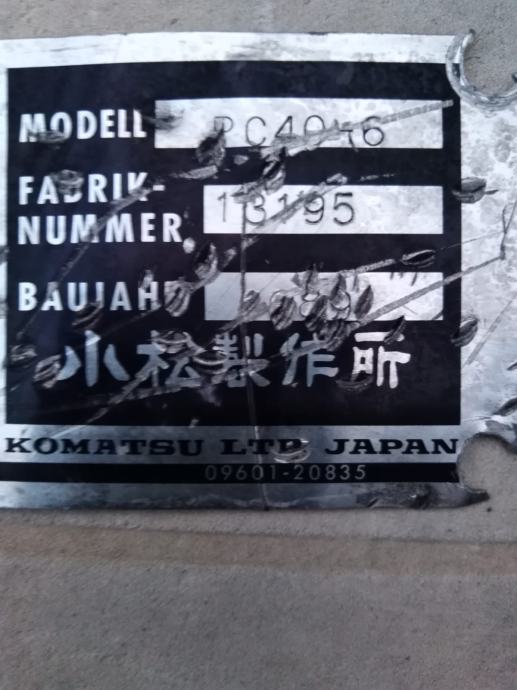 Mini Bager Komatsu PC 40-6; Motor neispravan; Popravak potreban