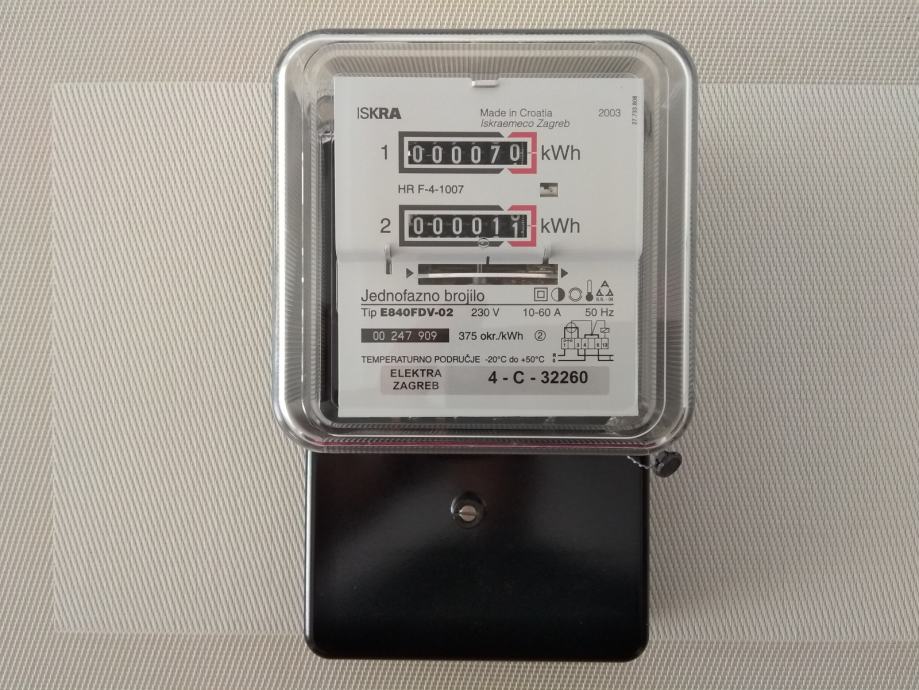 EL. JEDNOFAZNO BROJILO TIP.E840FDV-02 230 V 10-60 A