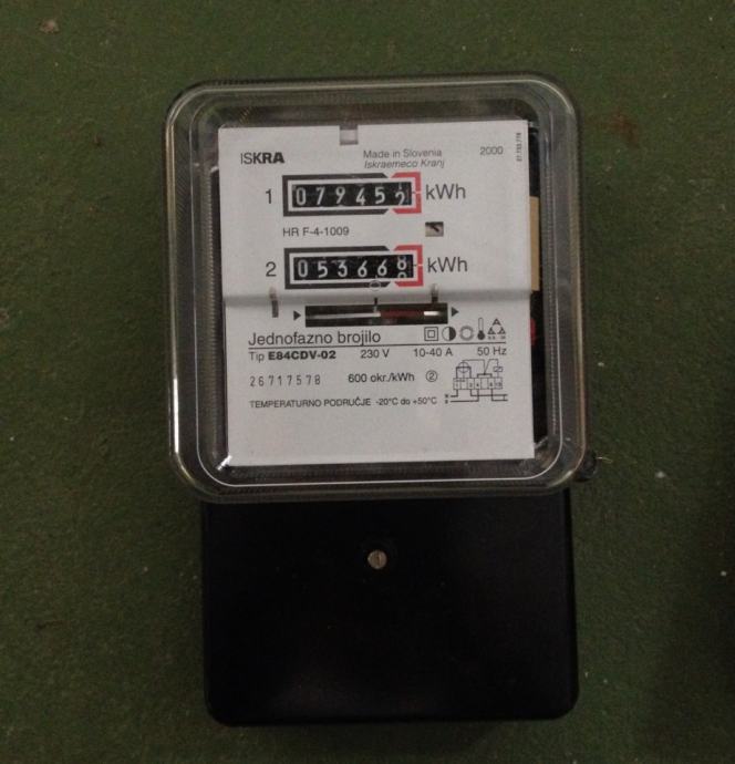 Jednofazno dvotarifno brojilo ISKRA - kontrolno