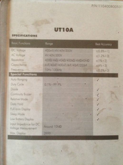 Multimetar digitalni Uni-t ut-10a