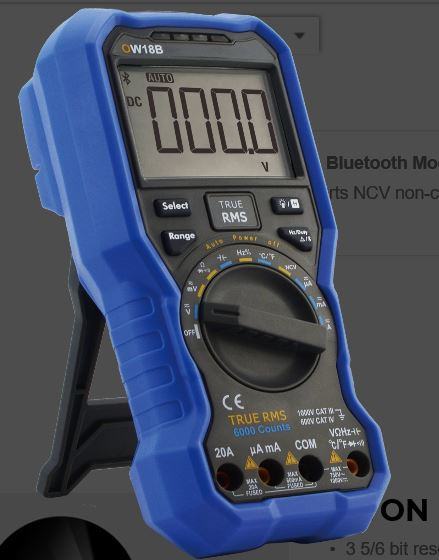 OWON OW18B Bluetooth ar DMM 24mmLCD-5999,True-RMS NCV+pribor+tem.sonda
