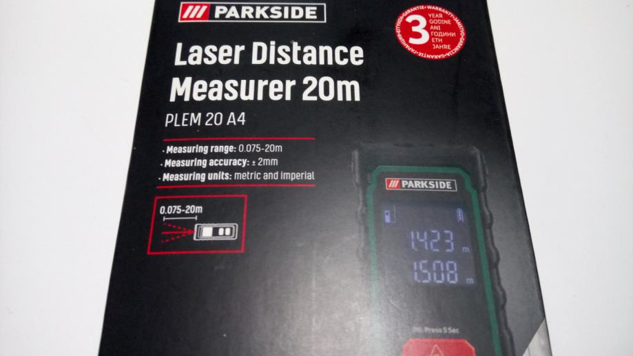 Parkside laserski metar 20 m novo nekorišteno