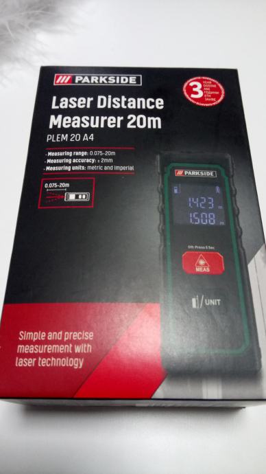Parkside laserski metar 20 m novo nekorišteno