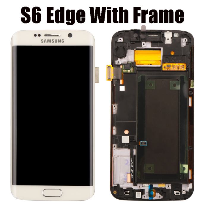 Samsung S6 Edge G925F lcd touch screen okvir Original EU NOVO Bijeli