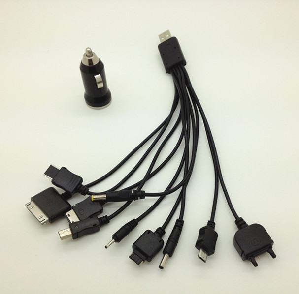 USB univerzalni punjač za mobitele 10/1 priključkom za auto