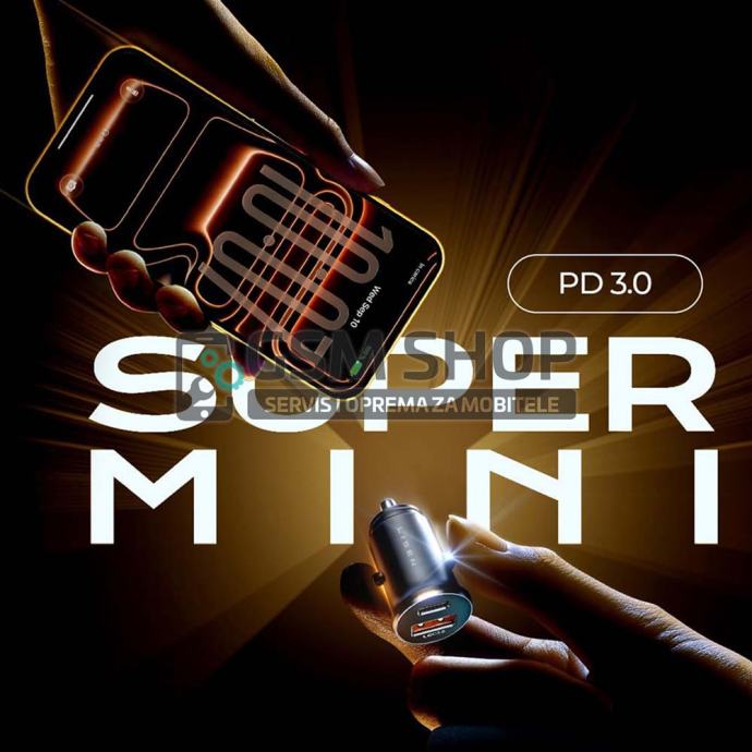 Lisen auto punjač USB-A + USB-C PD 36W s Type-C kabelom