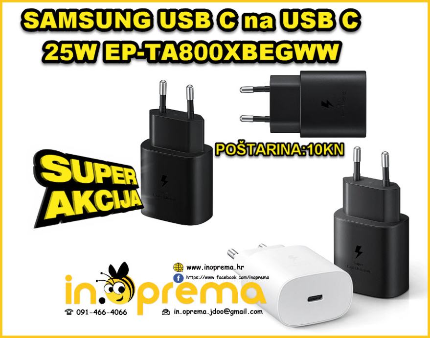 SAMSUNG ORIGINAL BRZI PUNJAČ EP-TA800 25W TYPE C PUNJAC ORGINAL 25 W