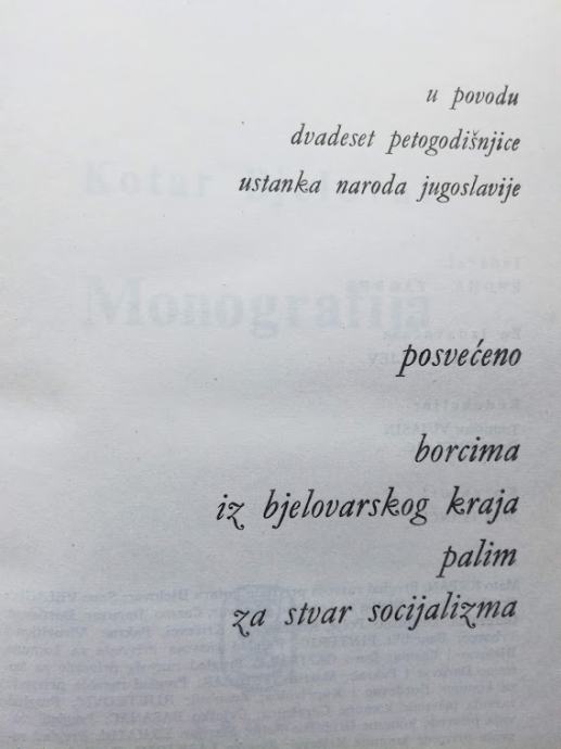 Kotar Bjelovar - monografija