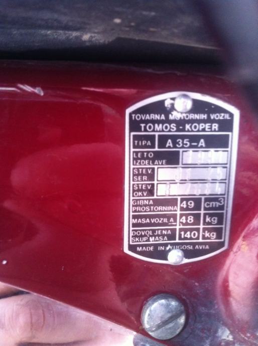 Tomos Automatik A35 1991god., 1991 god.